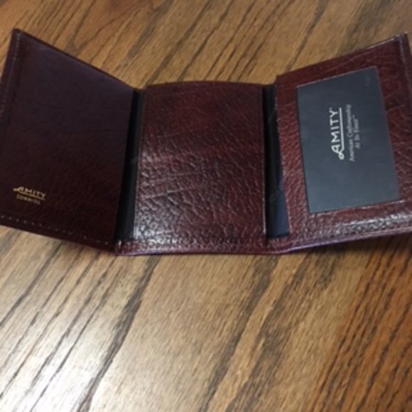 Amity | Accessories | Vintage Mens Amity Leather Tri Fold Wallet New ...